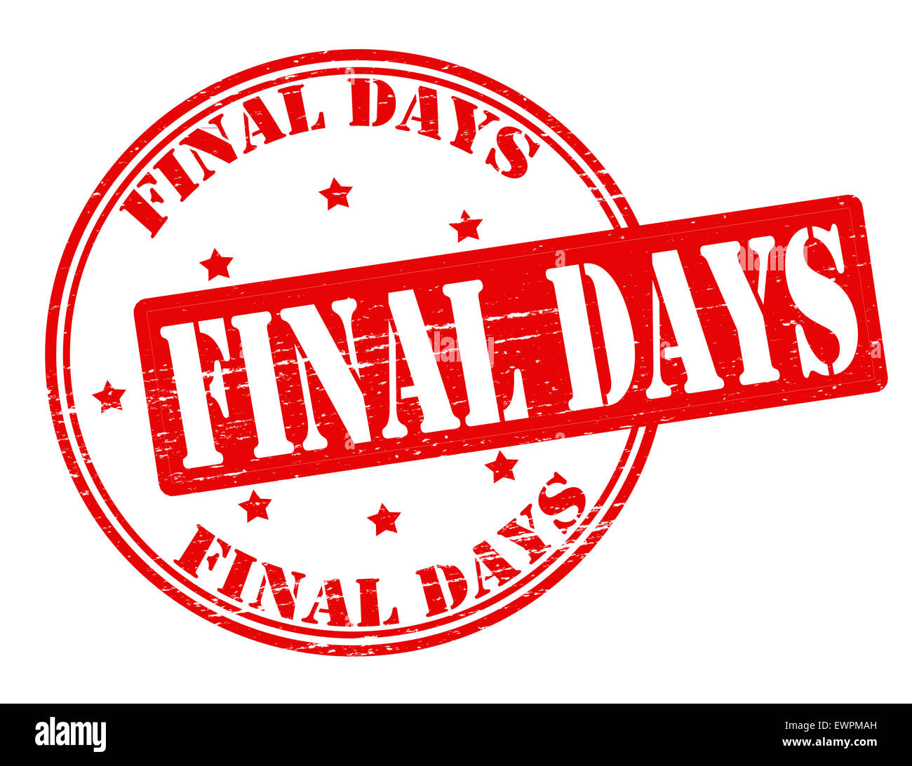 Stamp with text final days inside, illustration Stock Photo - Alamy