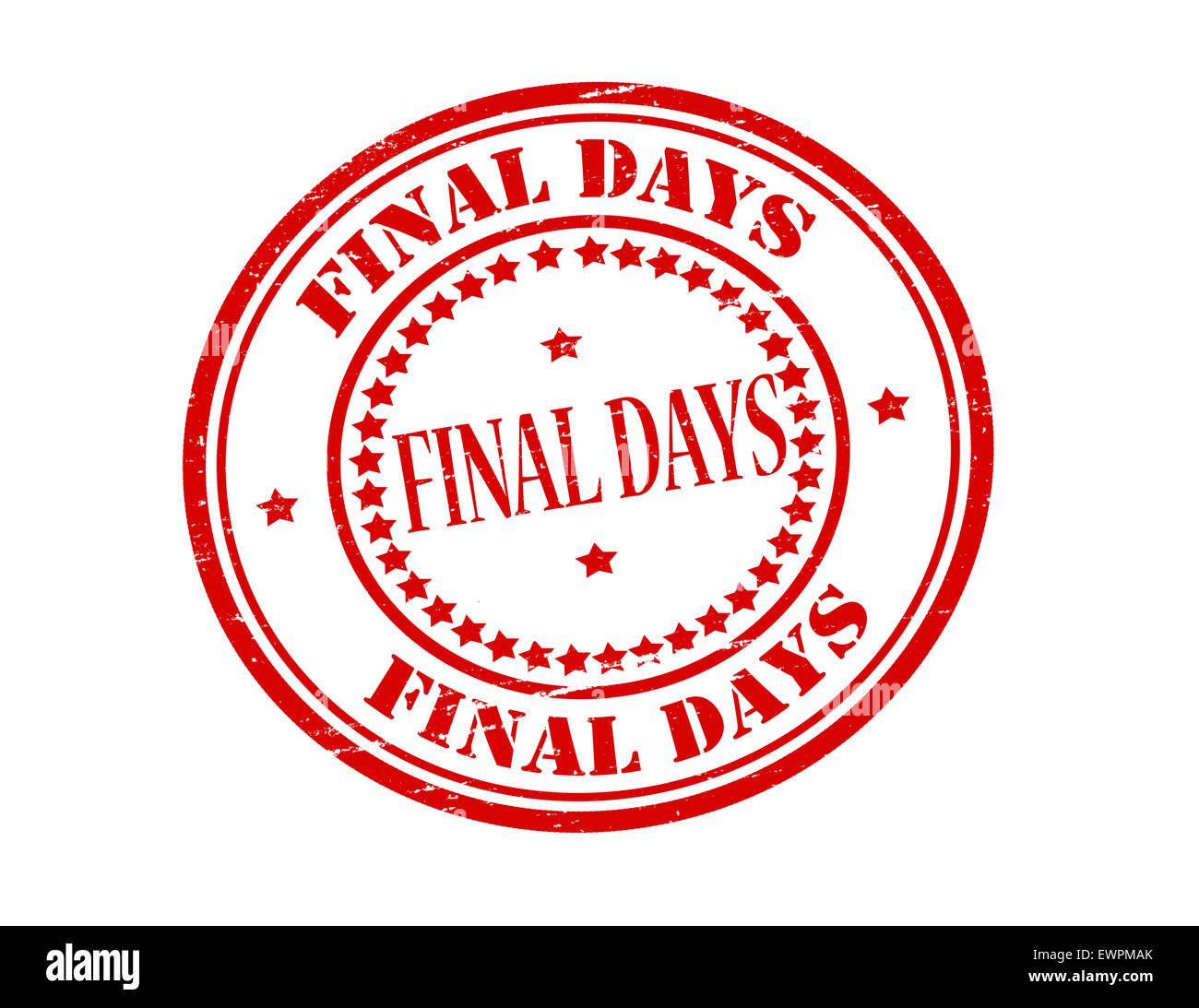 Stamp with text final days inside, illustration Stock Photo - Alamy