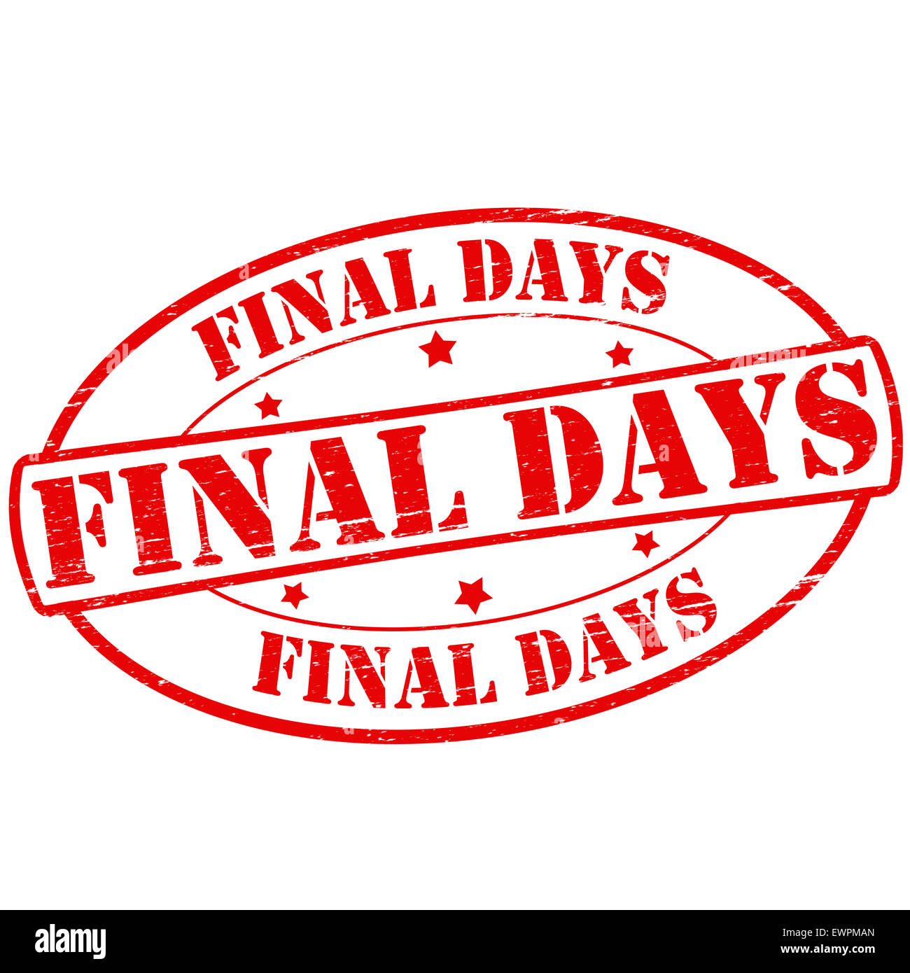 Stamp with text final days inside, illustration Stock Photo - Alamy