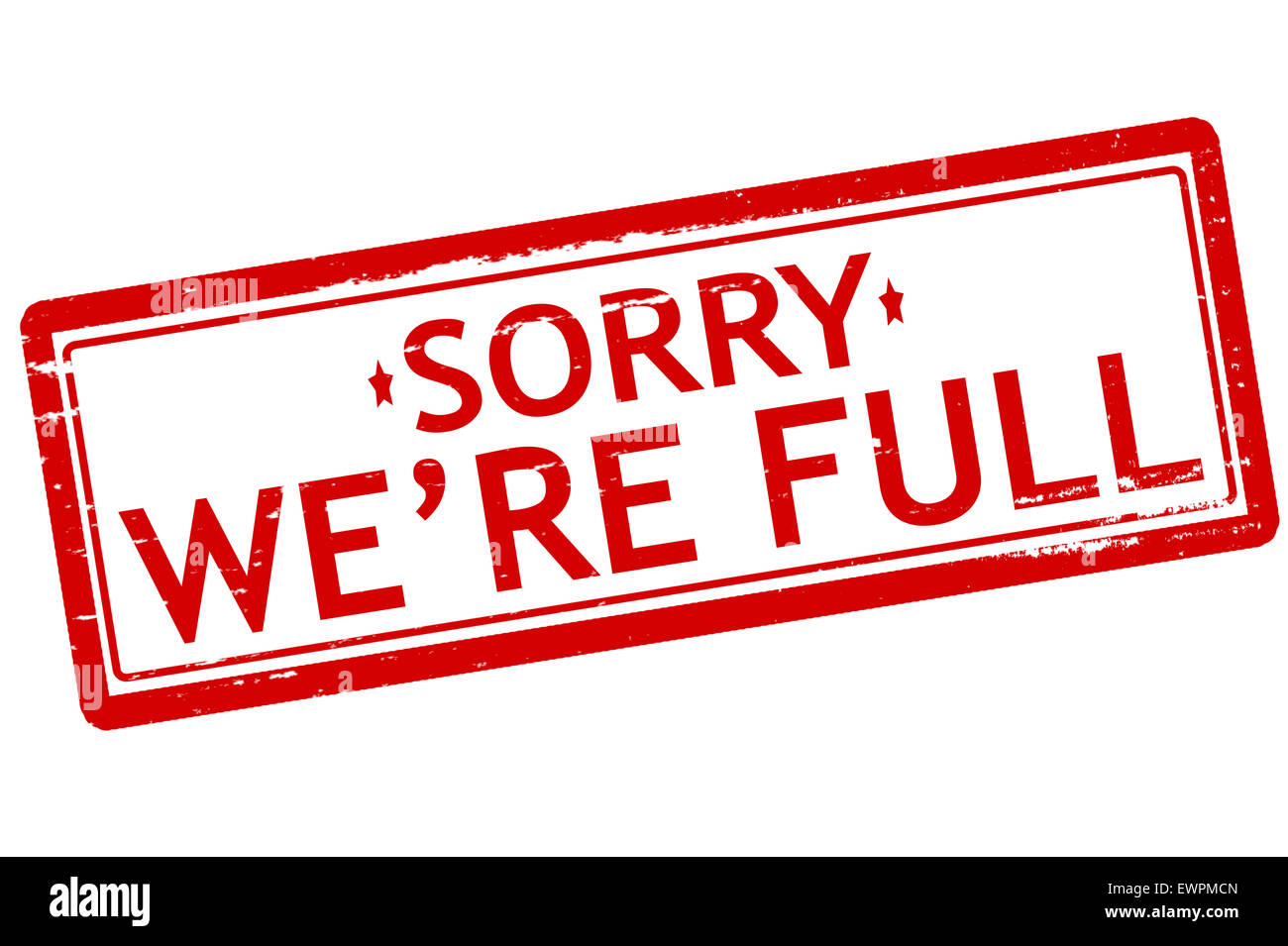 Rubber stamps with text sorry we are full inside, illustration Stock ...