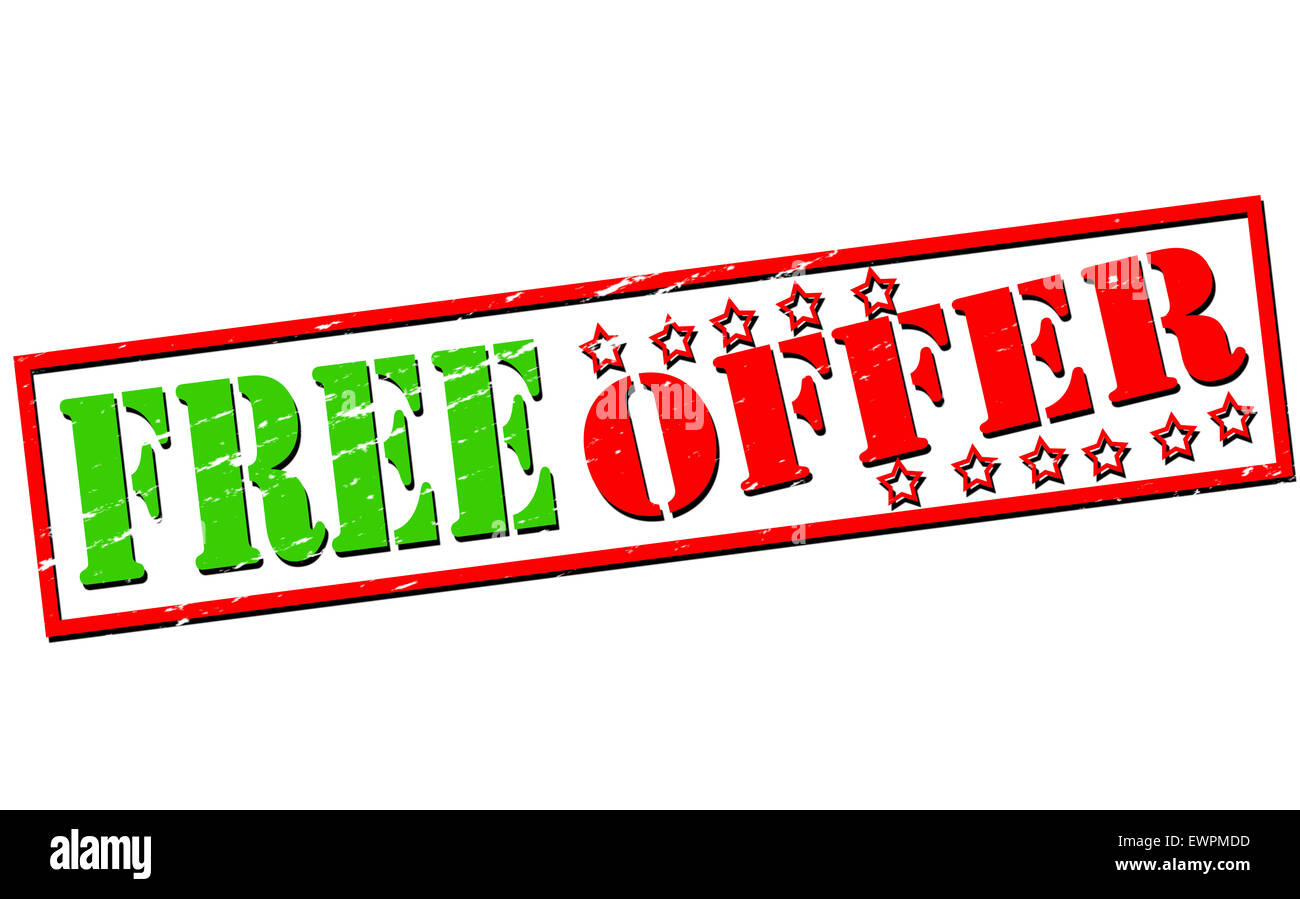 Rubber stamps with text free offer inside, illustration Stock Photo - Alamy
