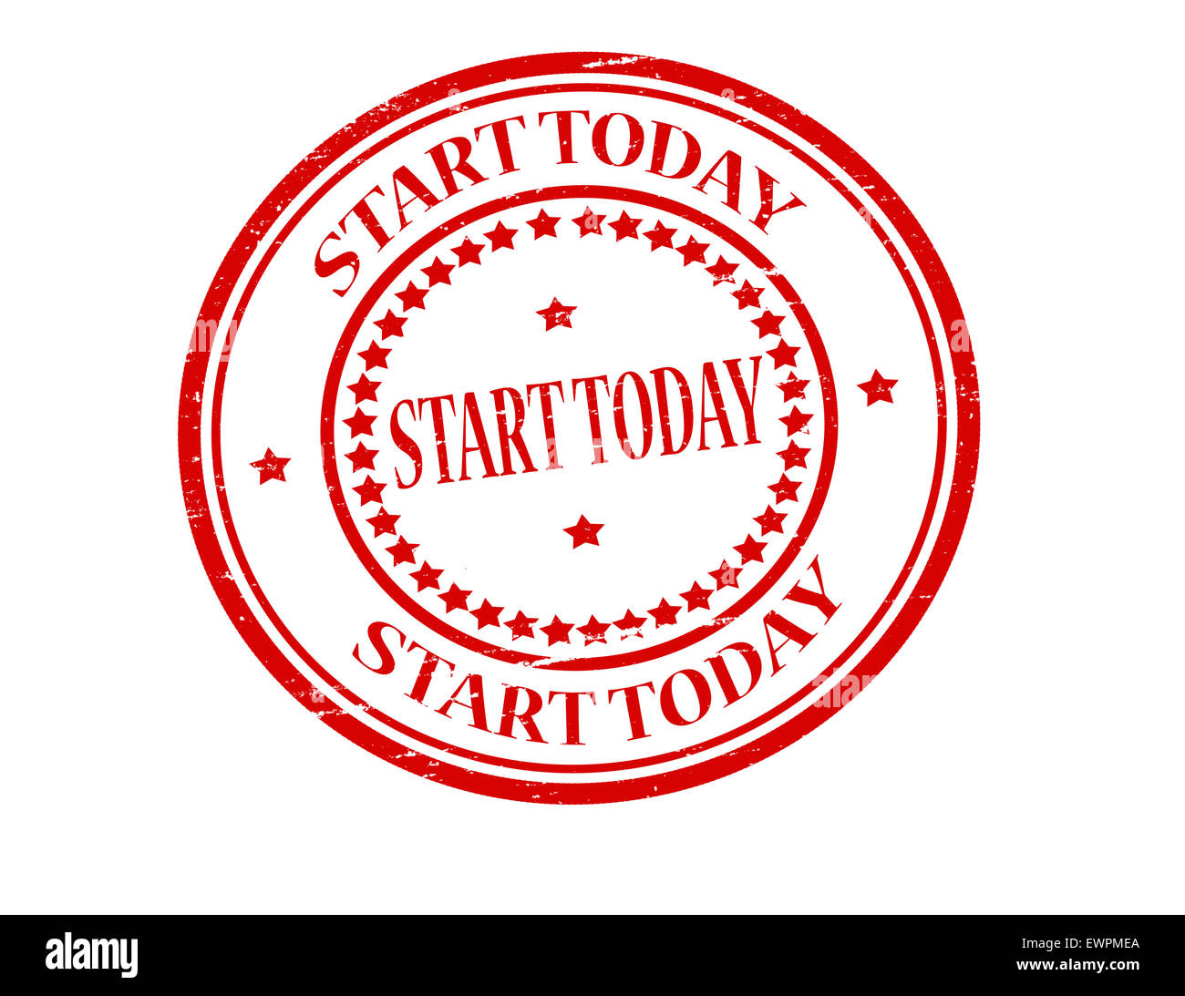 Stamp with text start today inside, illustration Stock Photo - Alamy