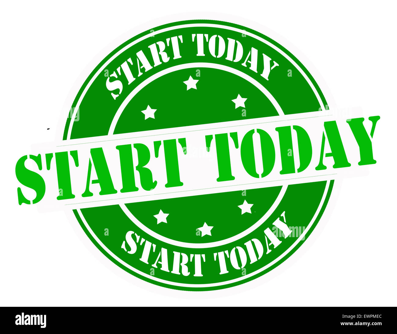 Stamp with text start today inside, illustration Stock Photo - Alamy