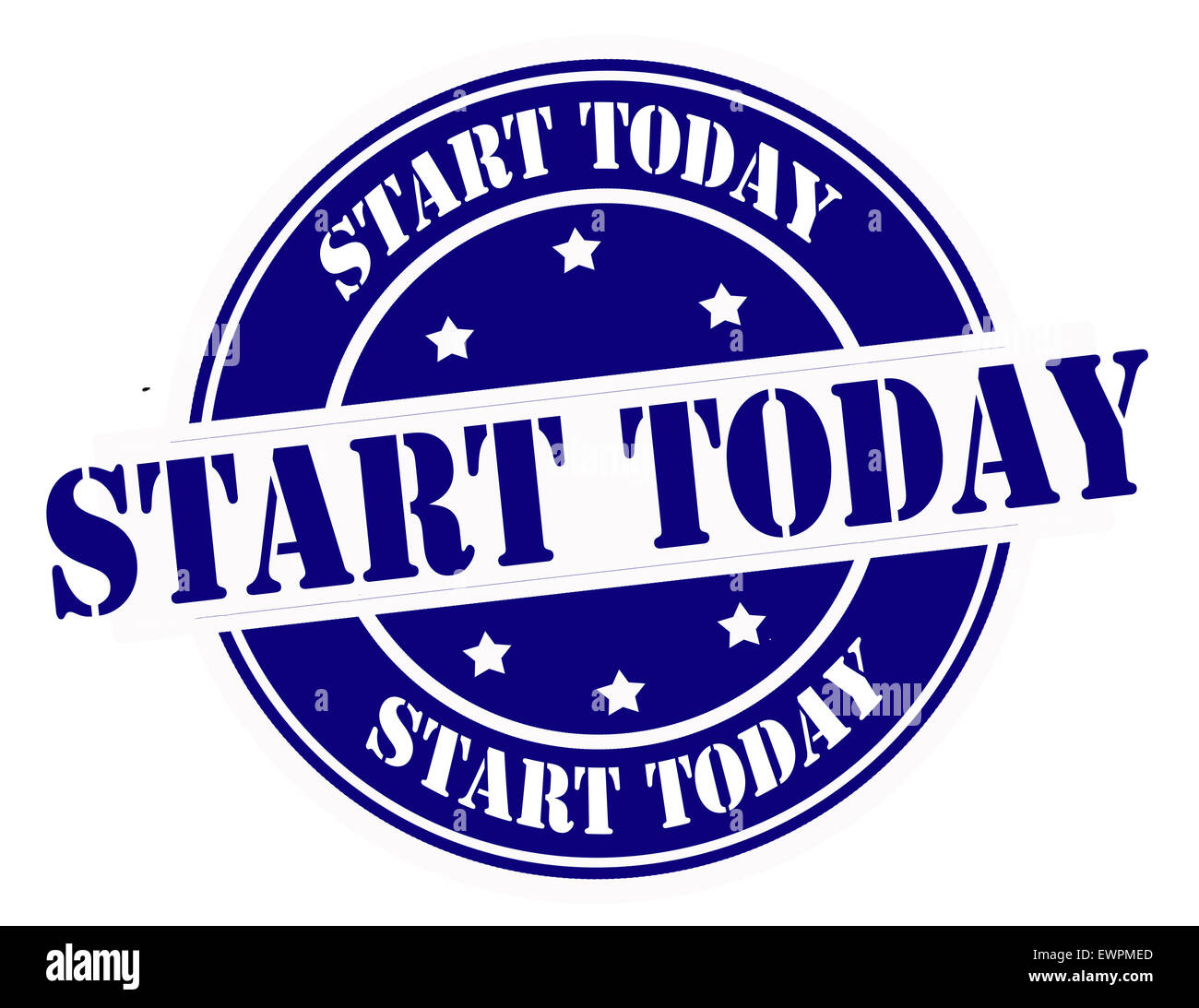 Stamp with text start today inside, illustration Stock Photo - Alamy