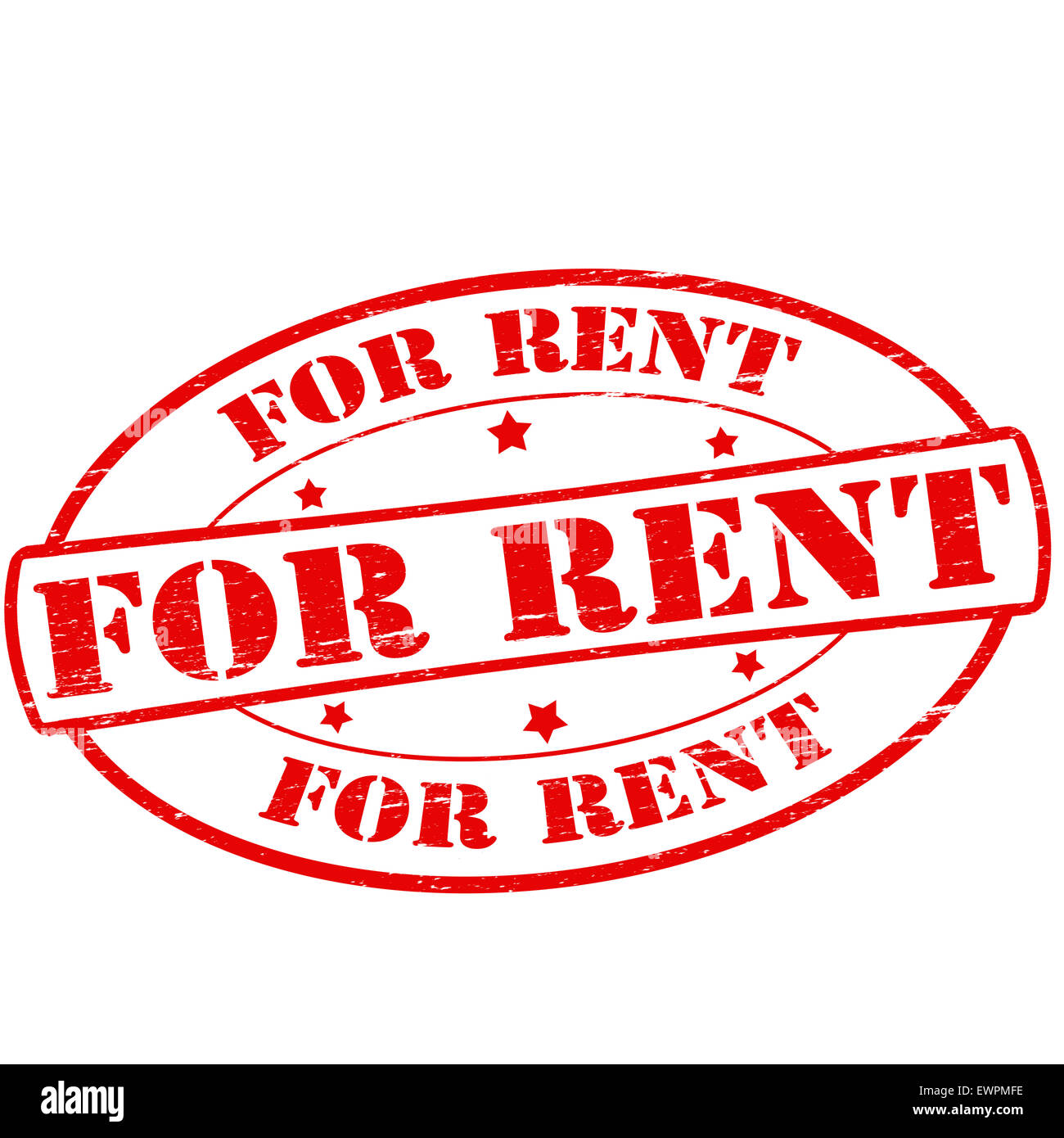 Stamp with text for rent inside, illustration Stock Photo - Alamy