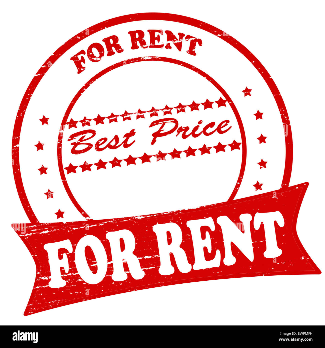 Stamp with text for rent inside, illustration Stock Photo - Alamy