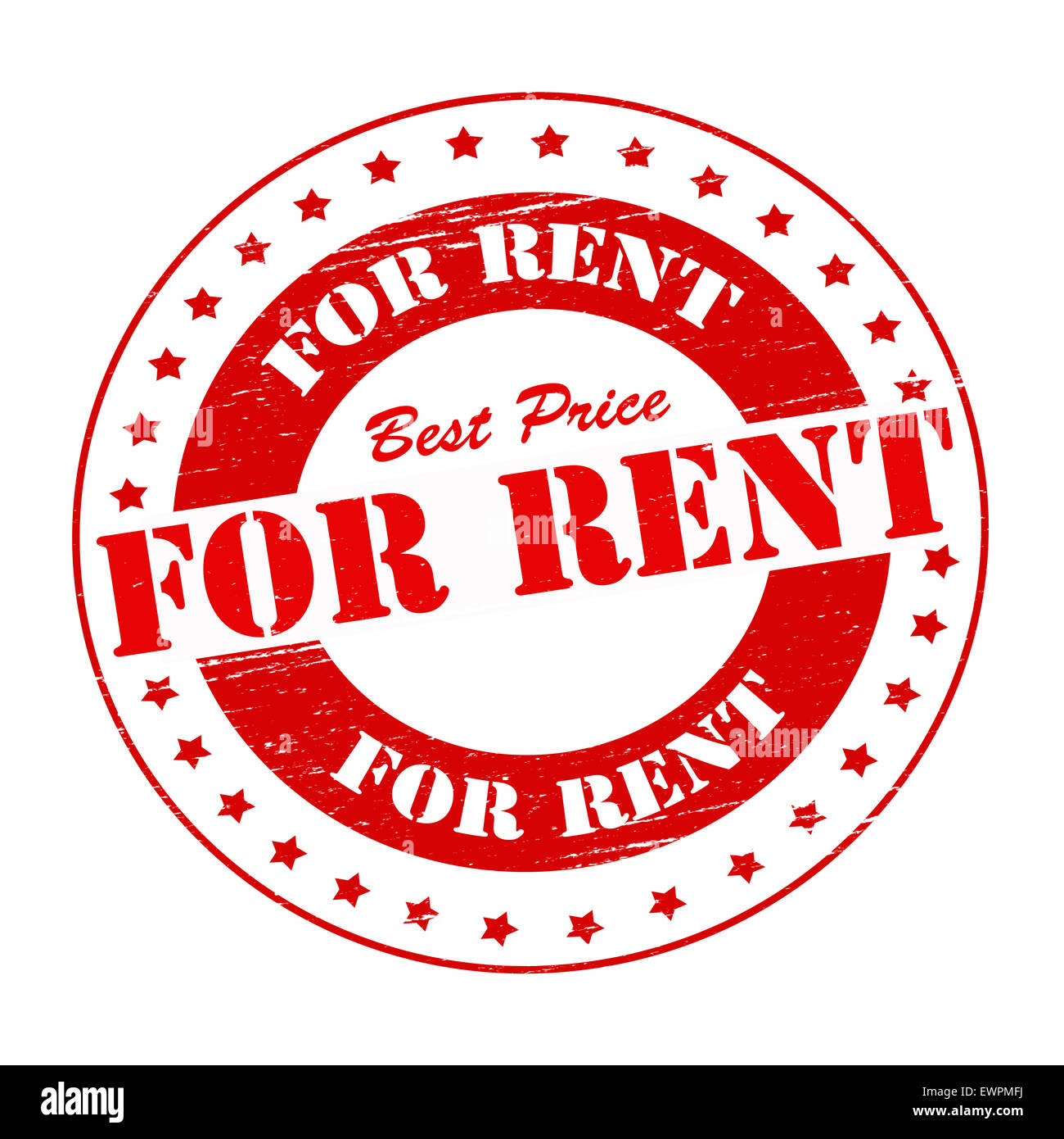 Stamp with text for rent inside, illustration Stock Photo - Alamy