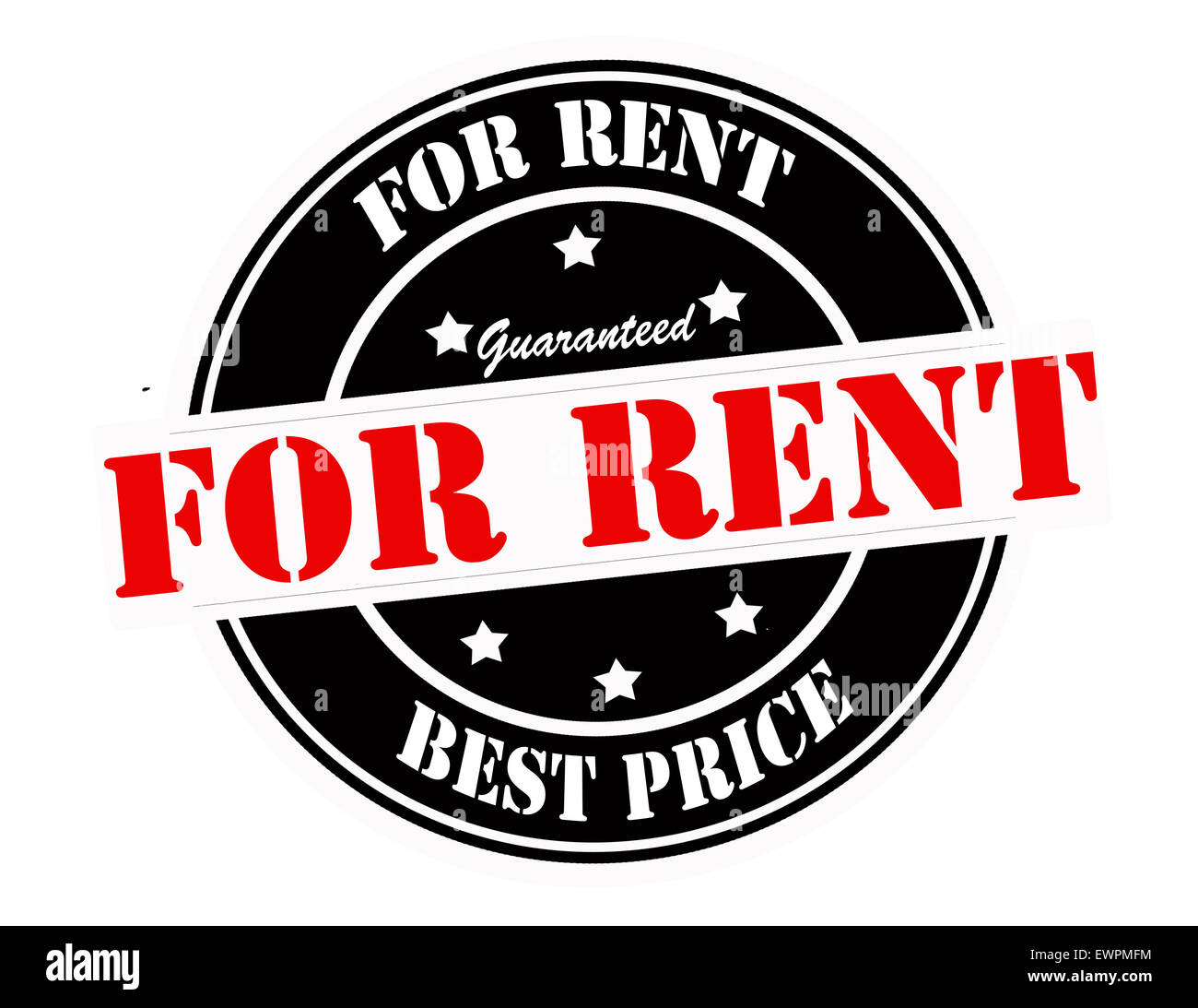 Stamp with text for rent inside, illustration Stock Photo - Alamy