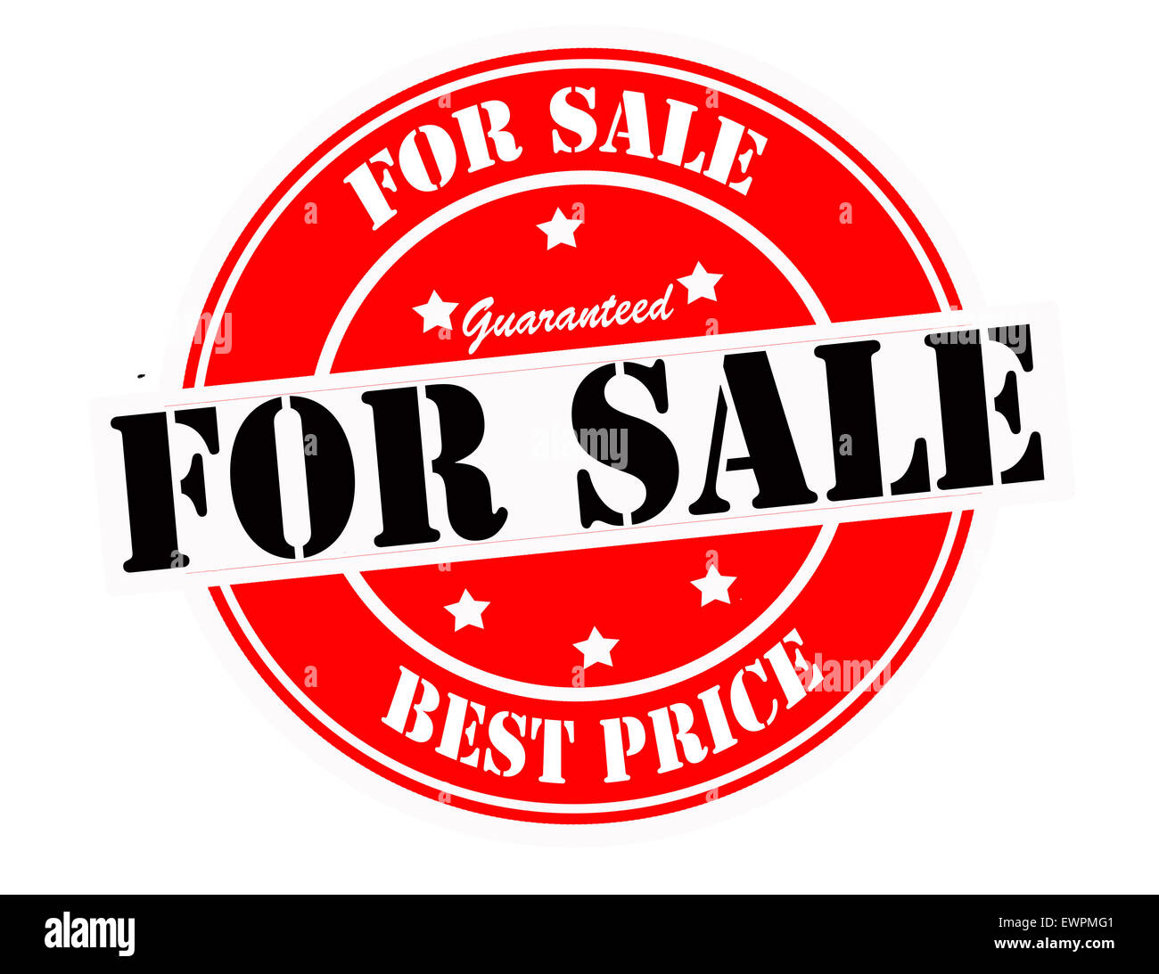 Stamp with text for sale inside, illustration Stock Photo - Alamy