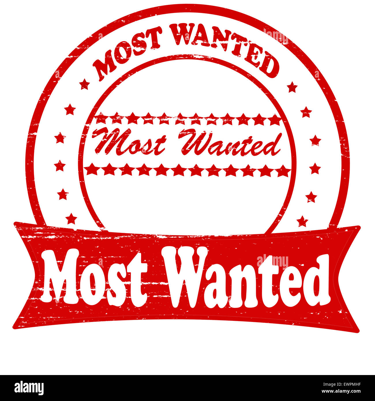 Stamp with text most wanted inside, illustration Stock Photo - Alamy