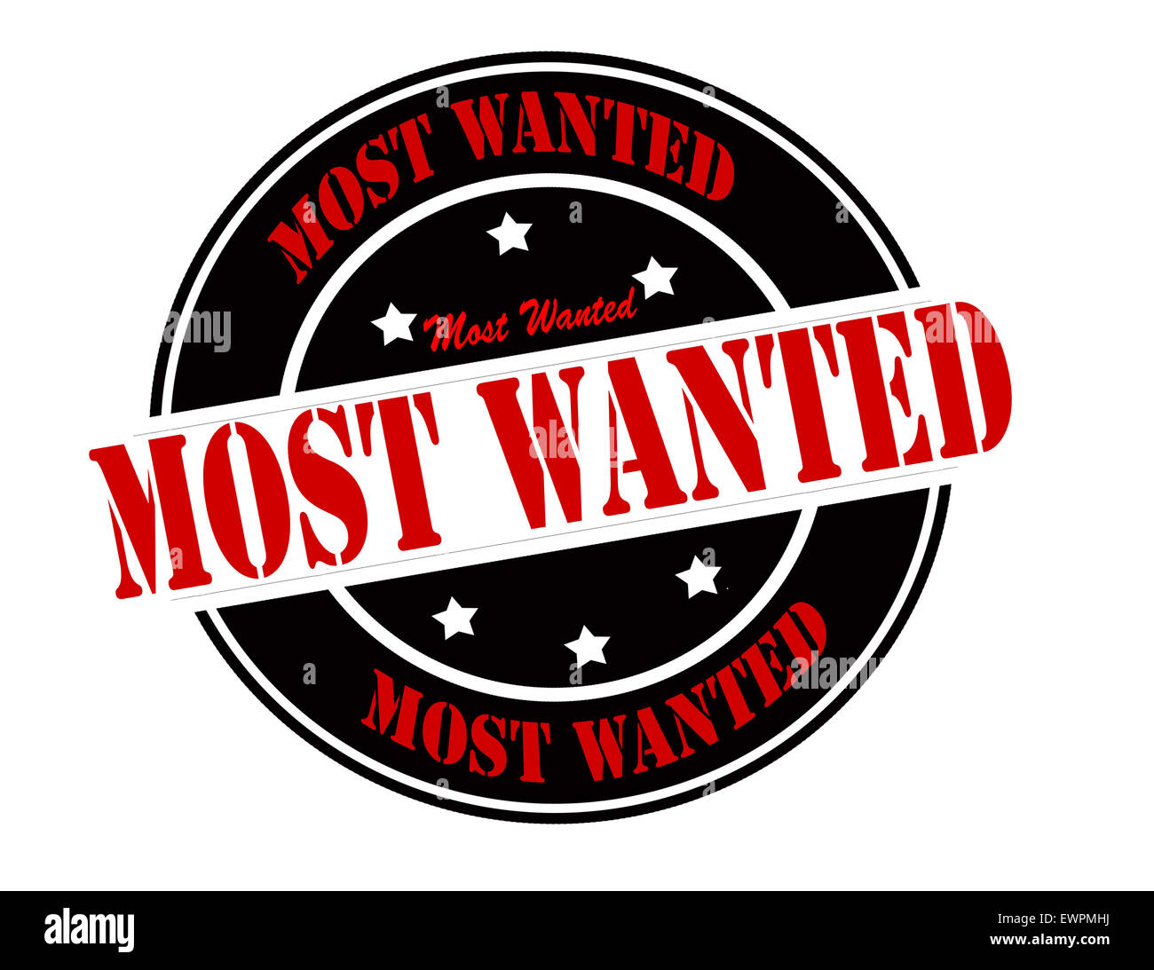 Stamp with text most wanted inside, illustration Stock Photo - Alamy