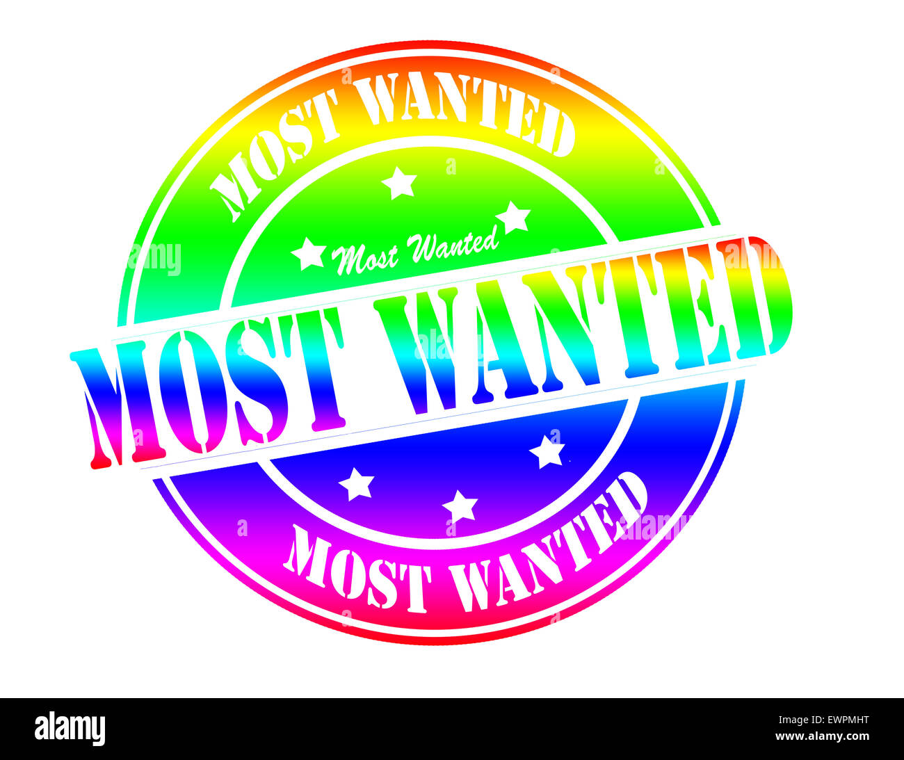 Stamp with text most wanted inside, illustration Stock Photo - Alamy
