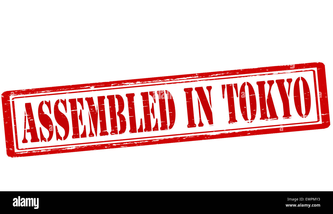 Stamp with text assembled in Tokyo inside, illustration Stock Photo - Alamy