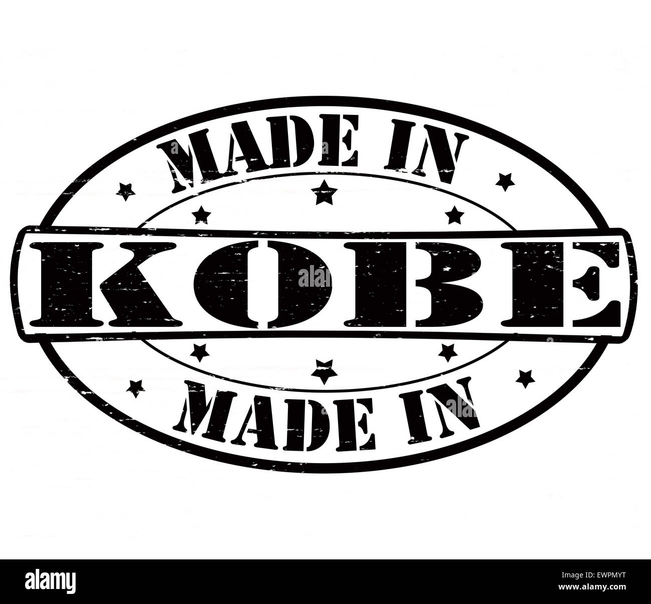 Stamp with text made in Kobe inside, illustration Stock Photo - Alamy