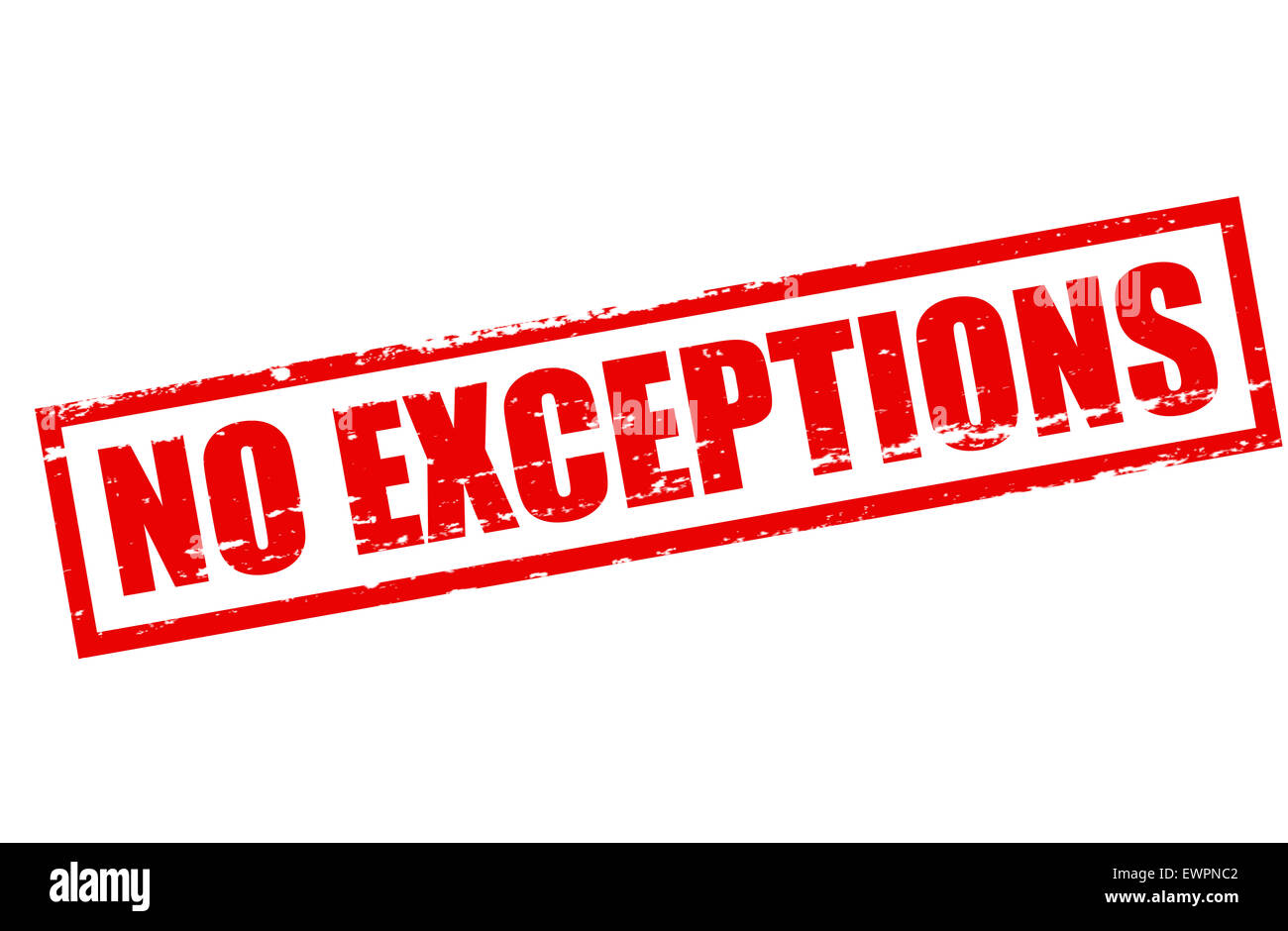 Rubber stamp with text no exceptions inside, illustration Stock Photo ...