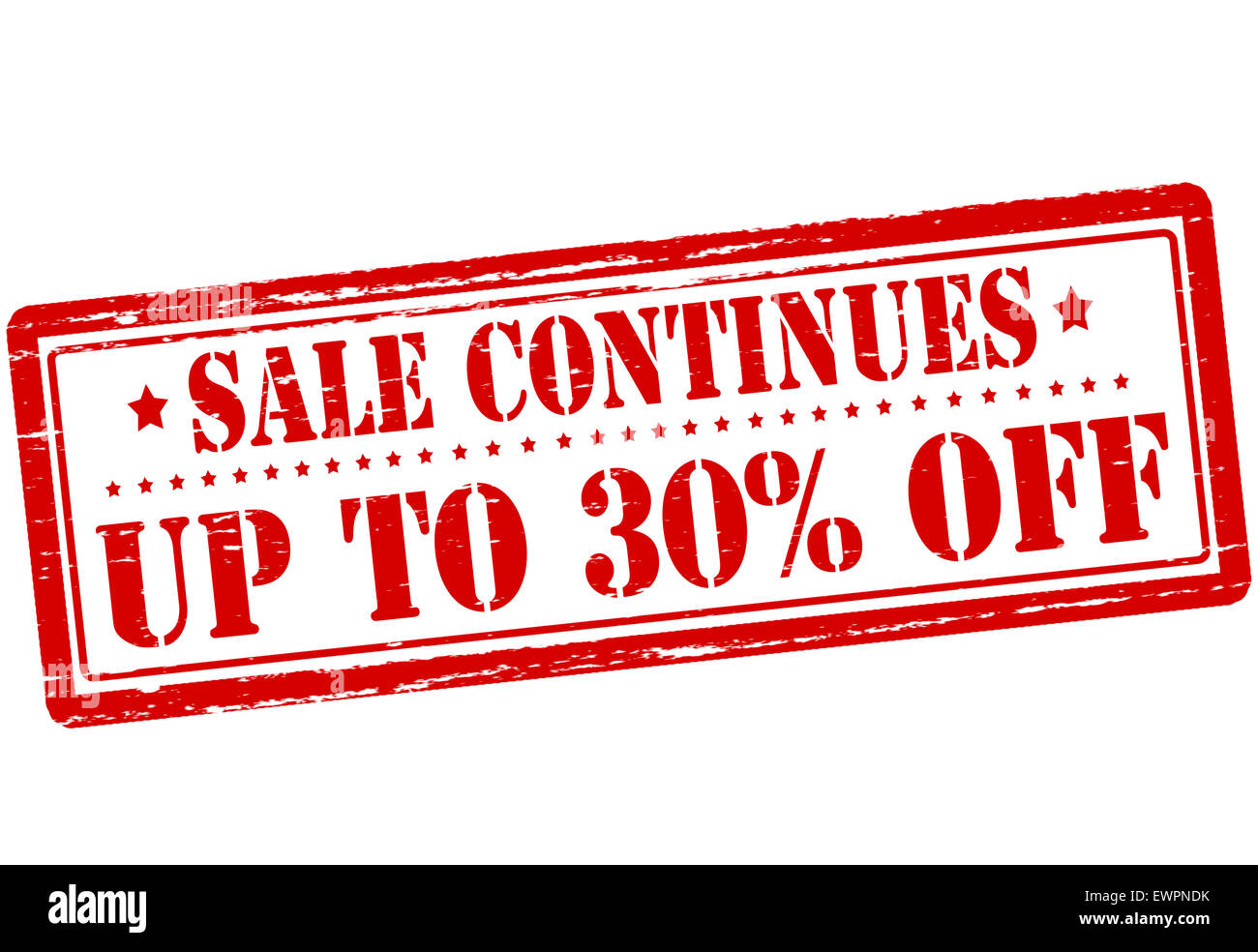 Stamp with text up to thirty percent off inside, illustration Stock ...