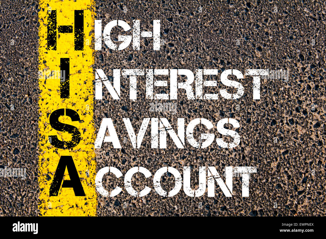 Concept image of Business Acronym HISA as High Interest Savings Account ...