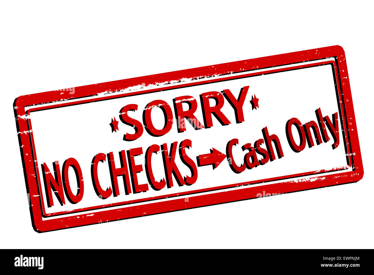 Rubber stamps with text no checks inside, illustration Stock Photo - Alamy