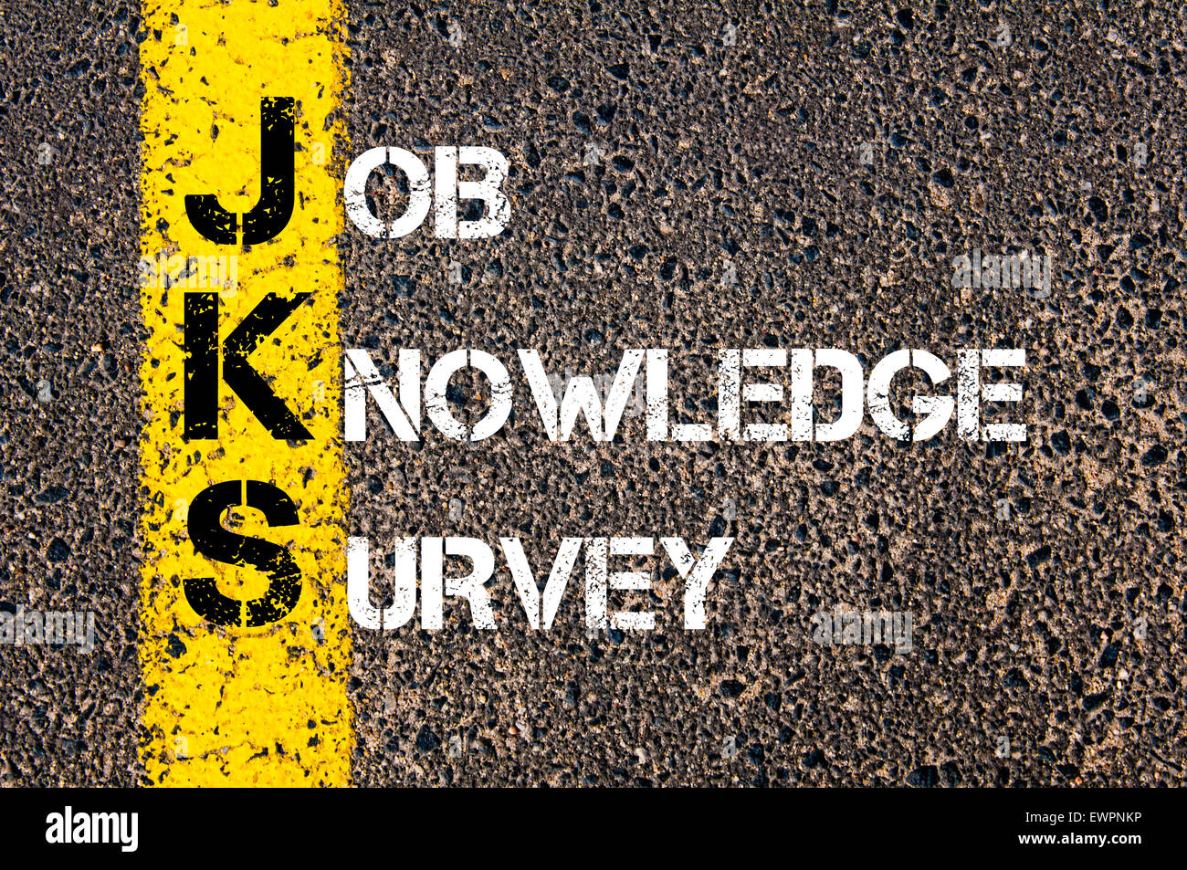 Concept image of Business Acronym JKS as Job Knowledge Survey written ...