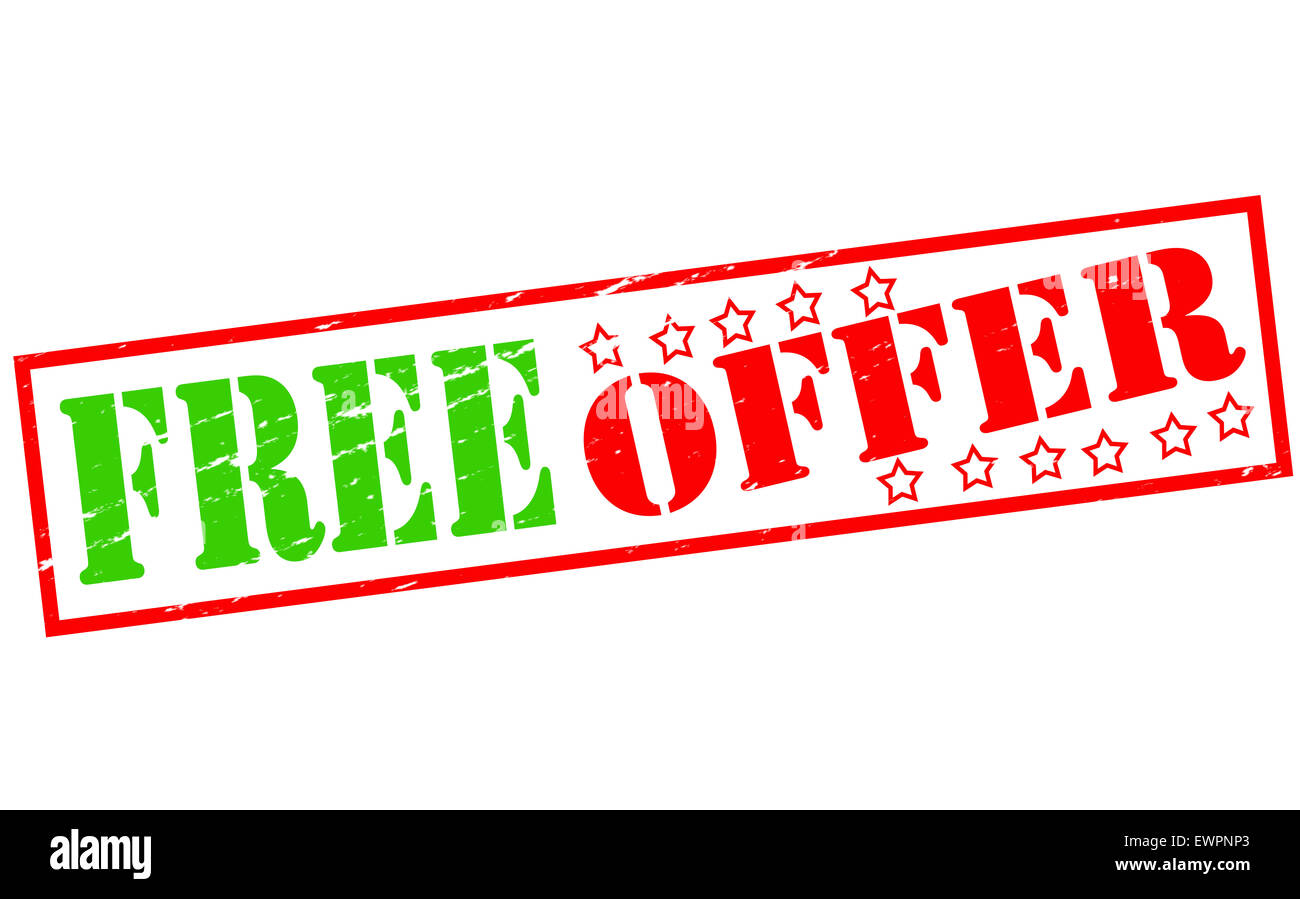 Rubber stamps with text free offer inside, illustration Stock Photo - Alamy