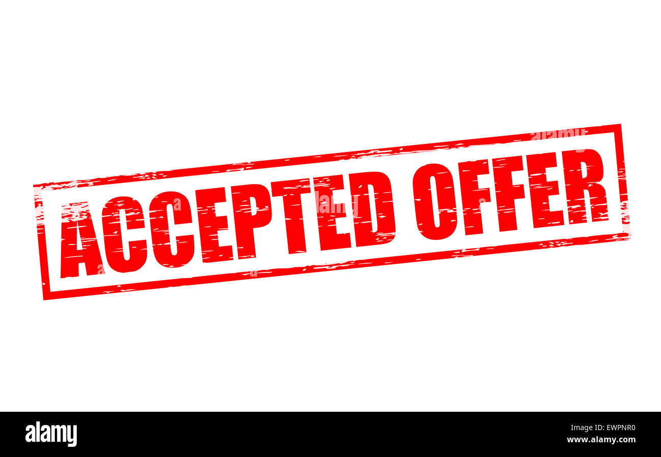 Rubber stamps with text accepted offer inside, illustration Stock Photo ...