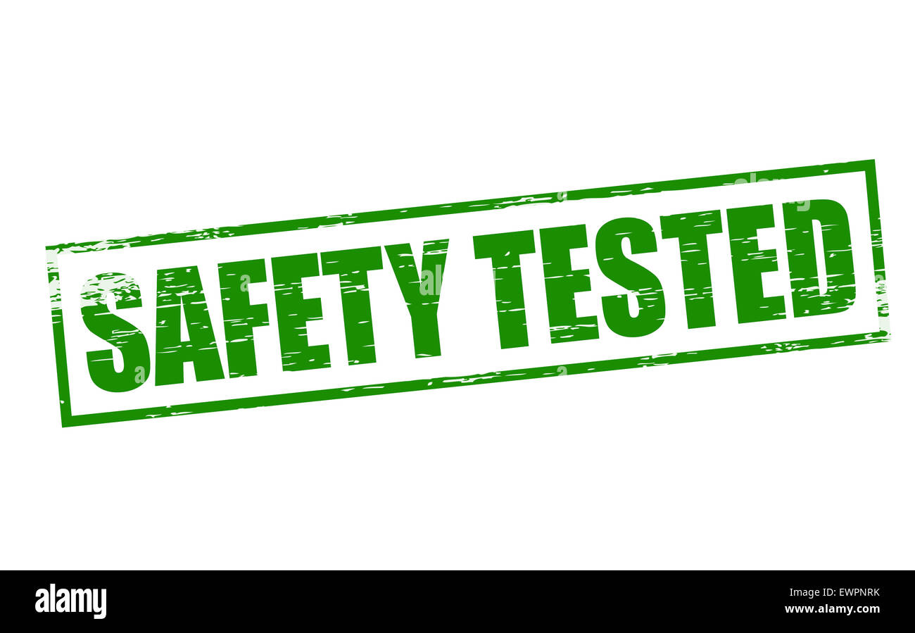 Rubber stamps with text safety tested inside, illustration Stock Photo ...