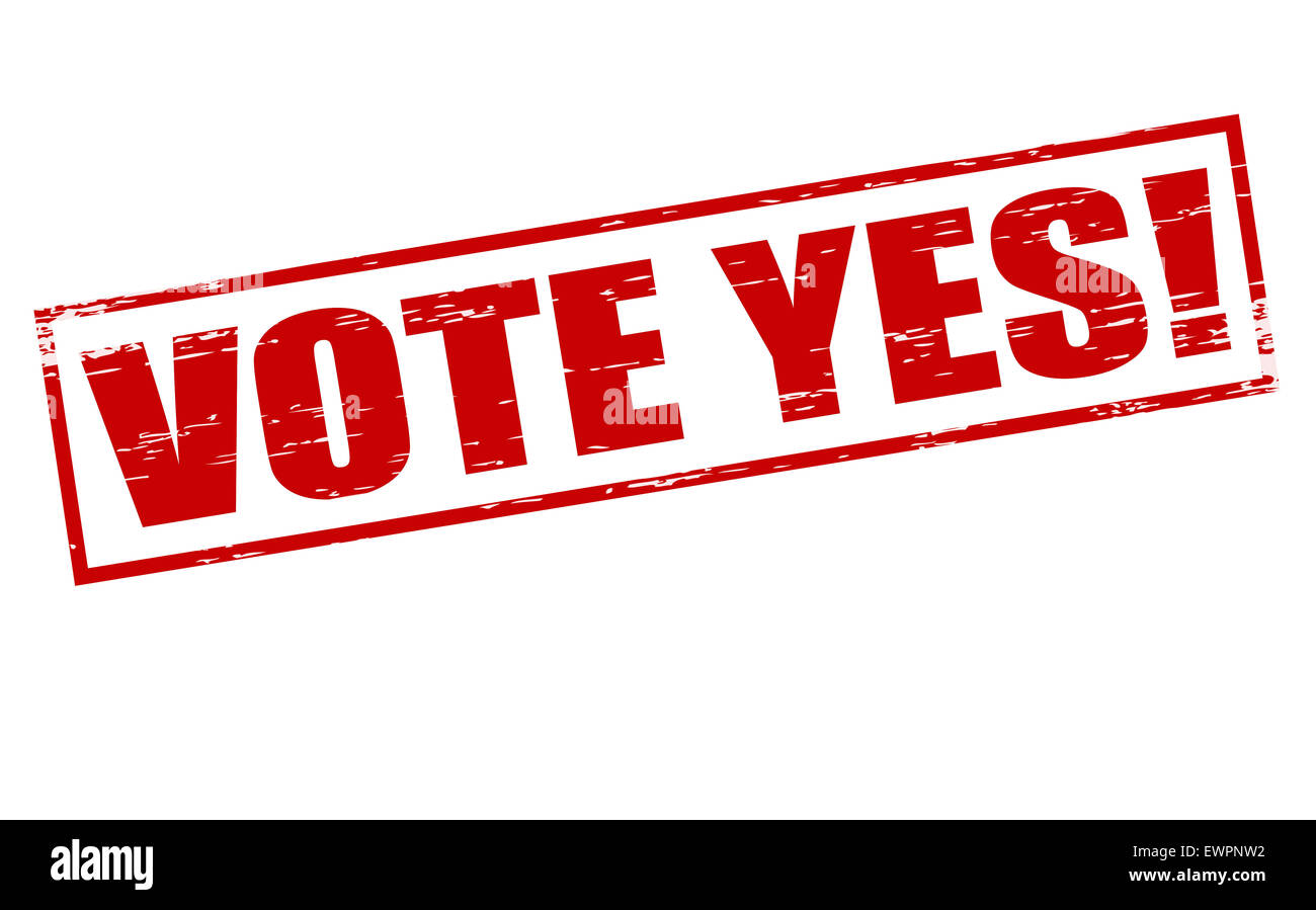 Rubber stamps with text vote yes inside, illustration Stock Photo - Alamy