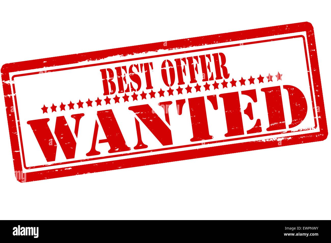 Rubber stamps with text best offer wanted inside, illustration Stock ...