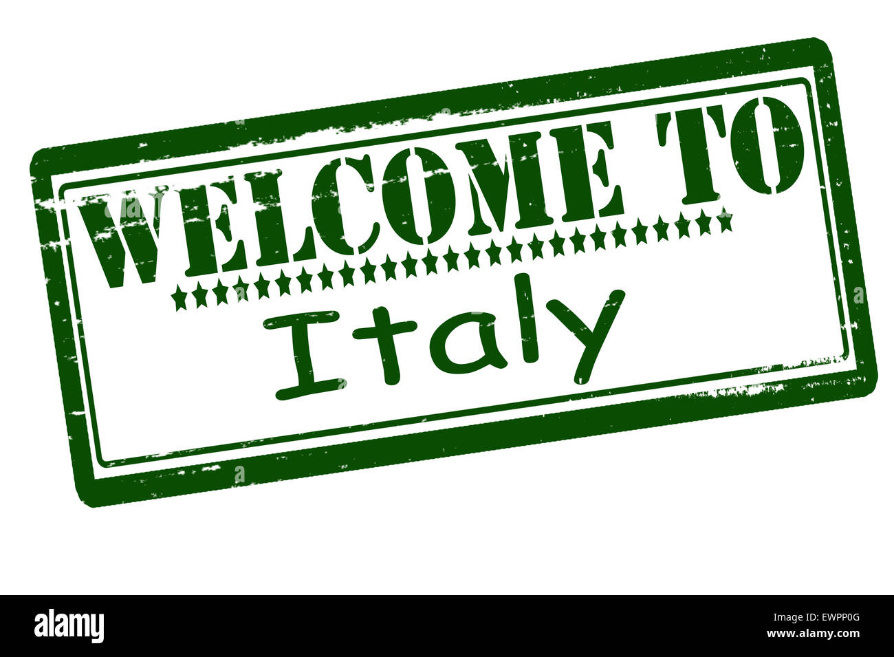 Rubber stamps with text welcome to Italy inside, illustration Stock ...