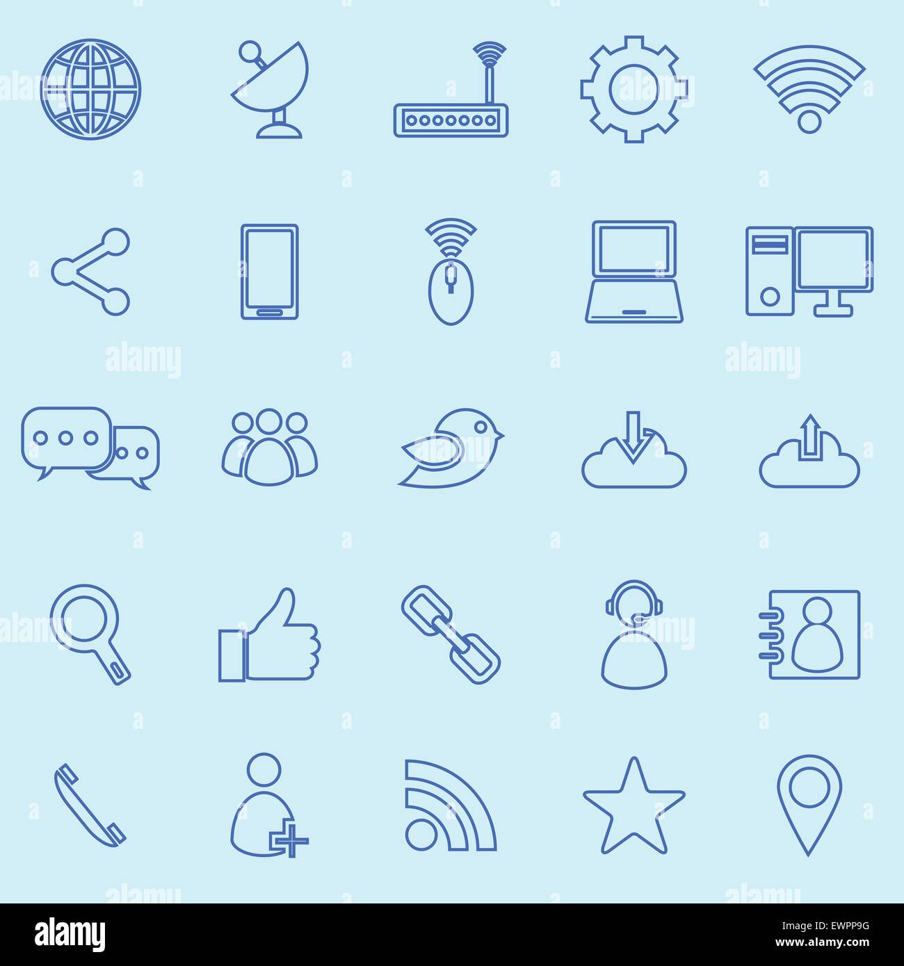 Blue icons people data Stock Vector Images - Alamy