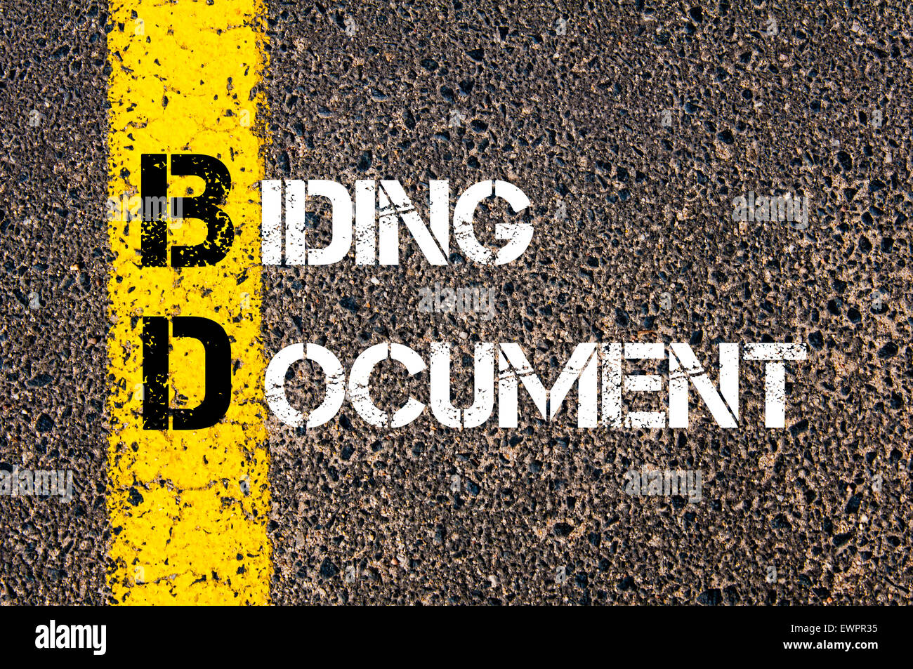 Concept image of Business Acronym BD as Bidding Document written over ...