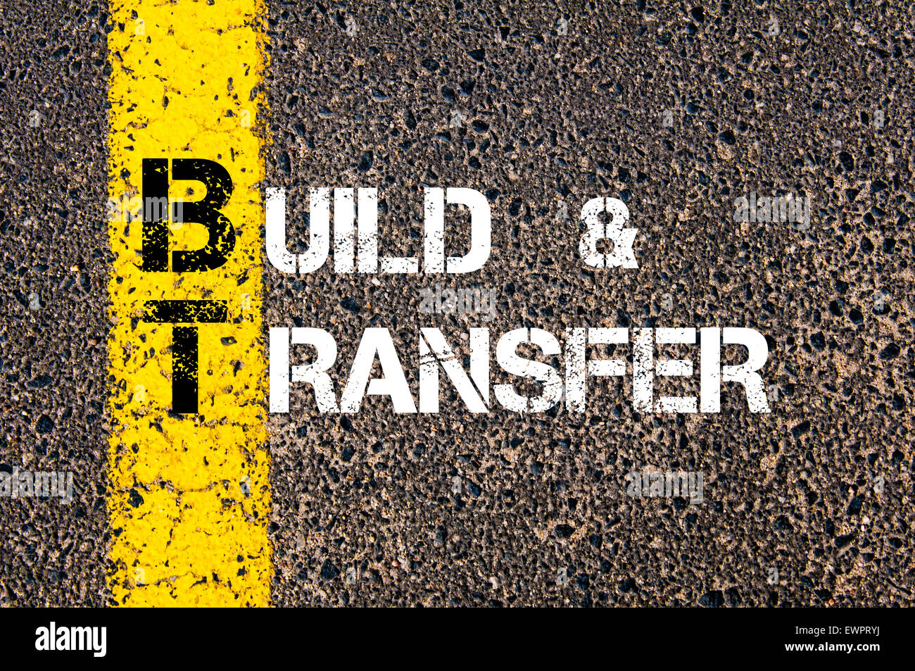 Concept image of Business Acronym BT as Build and Transfer written over ...