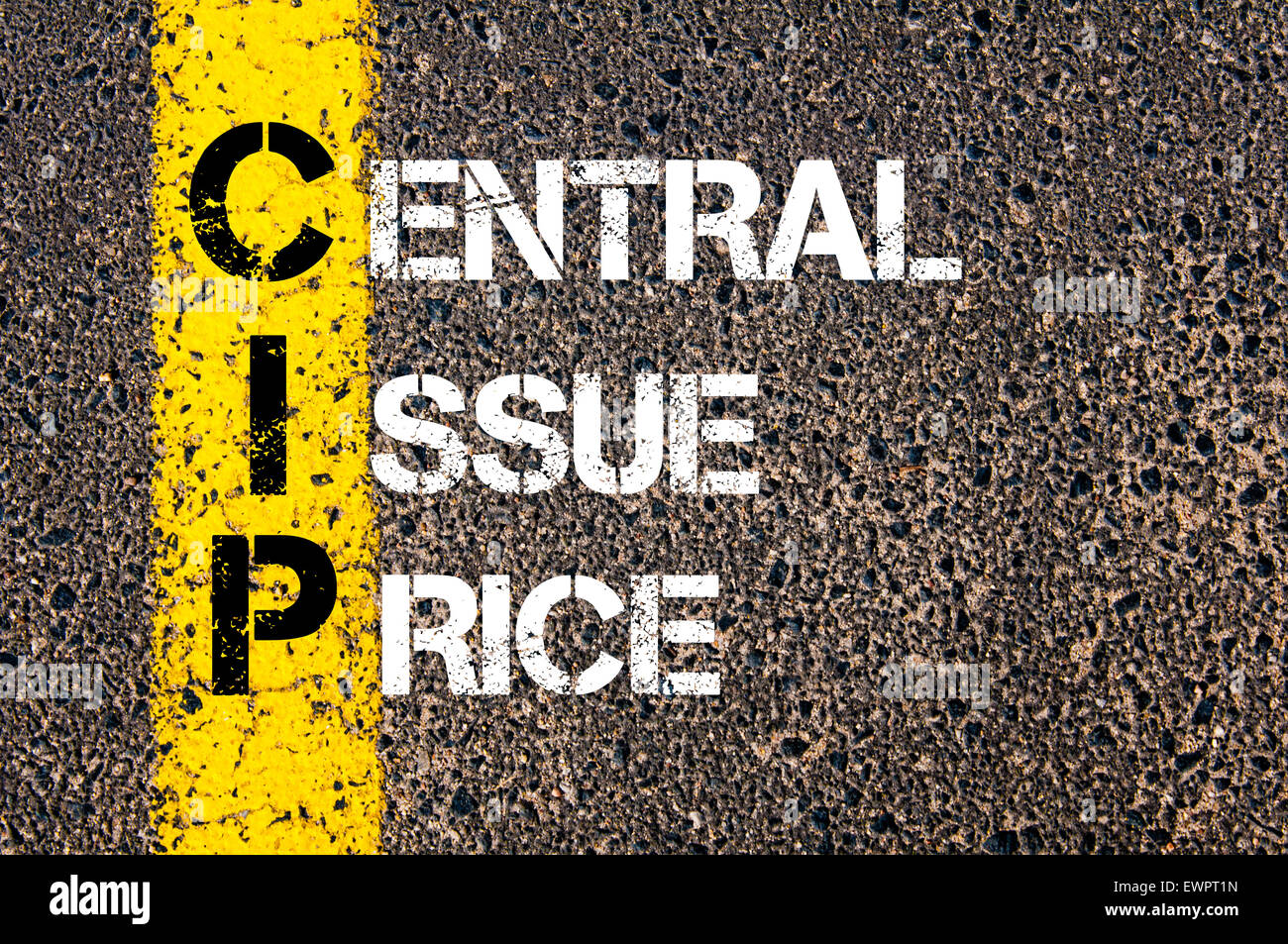 Concept image of Business Acronym CIP as Central Issue Price written ...