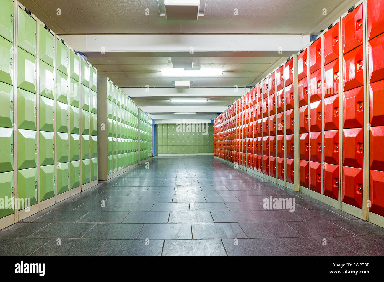 School Corridor With Lockers