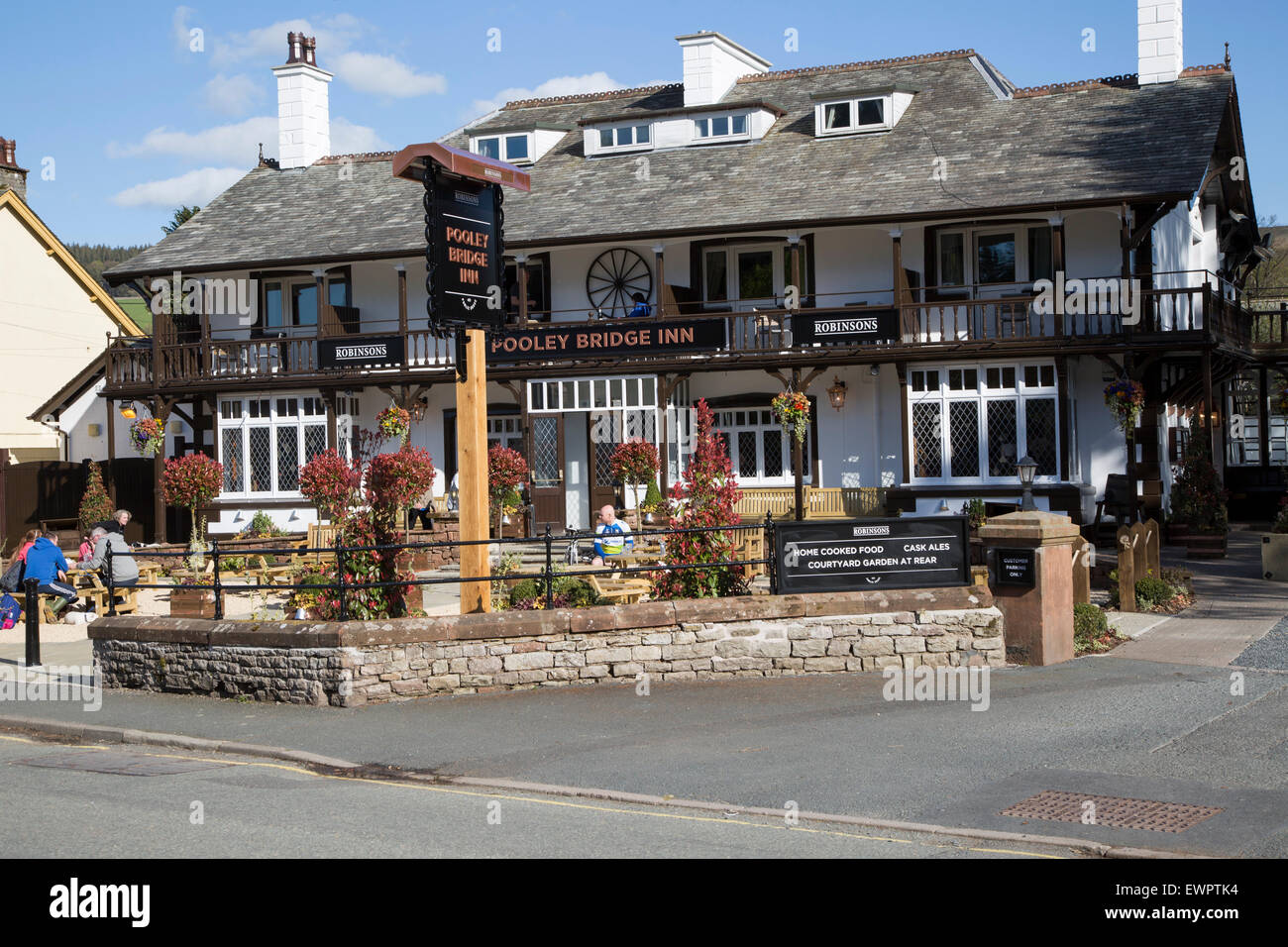 Pooley Bridge Inn, Pooley Bridge village, Lake District national park ...