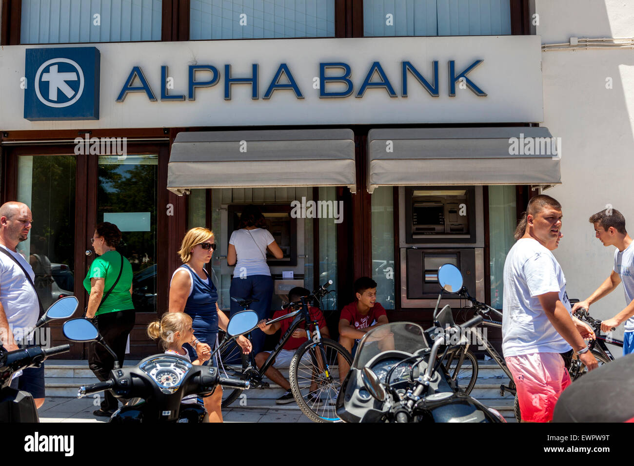 Alpha Bank, sign, Crete, Greece bank Stock Photo - Alamy