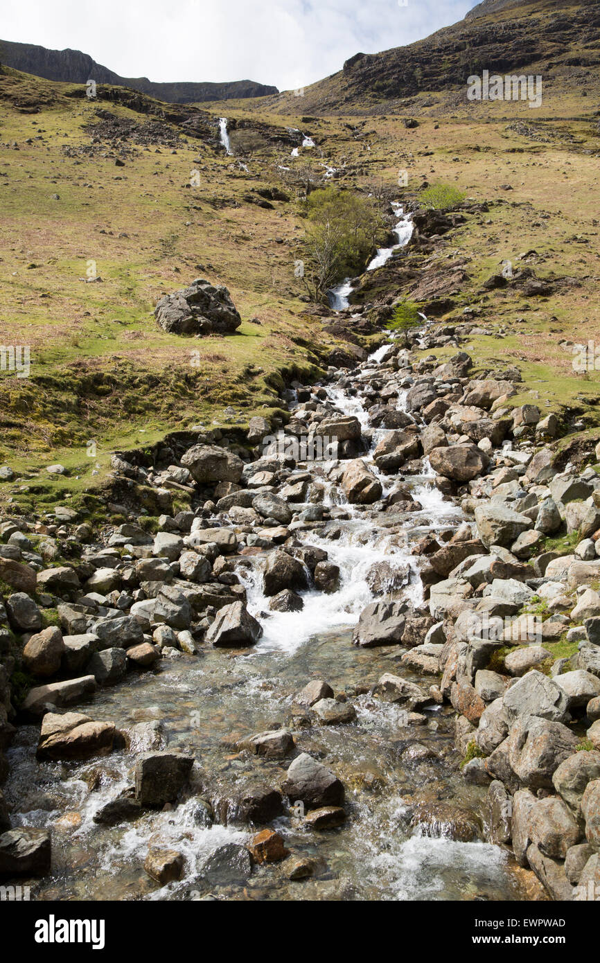 Small fell stream, Buttermere, Lake District national park, Cumbria ...