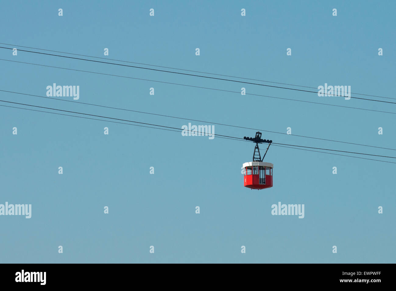 Tower cableway in Port Vell in Barcelona, Catalonia, Spain Stock Photo ...