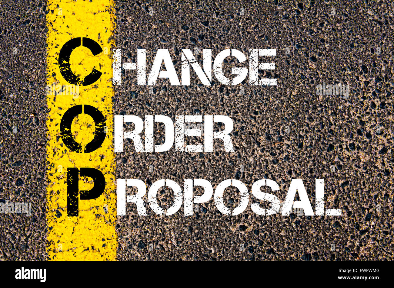 Concept image of Business Acronym COP as Change Order Proposal written ...