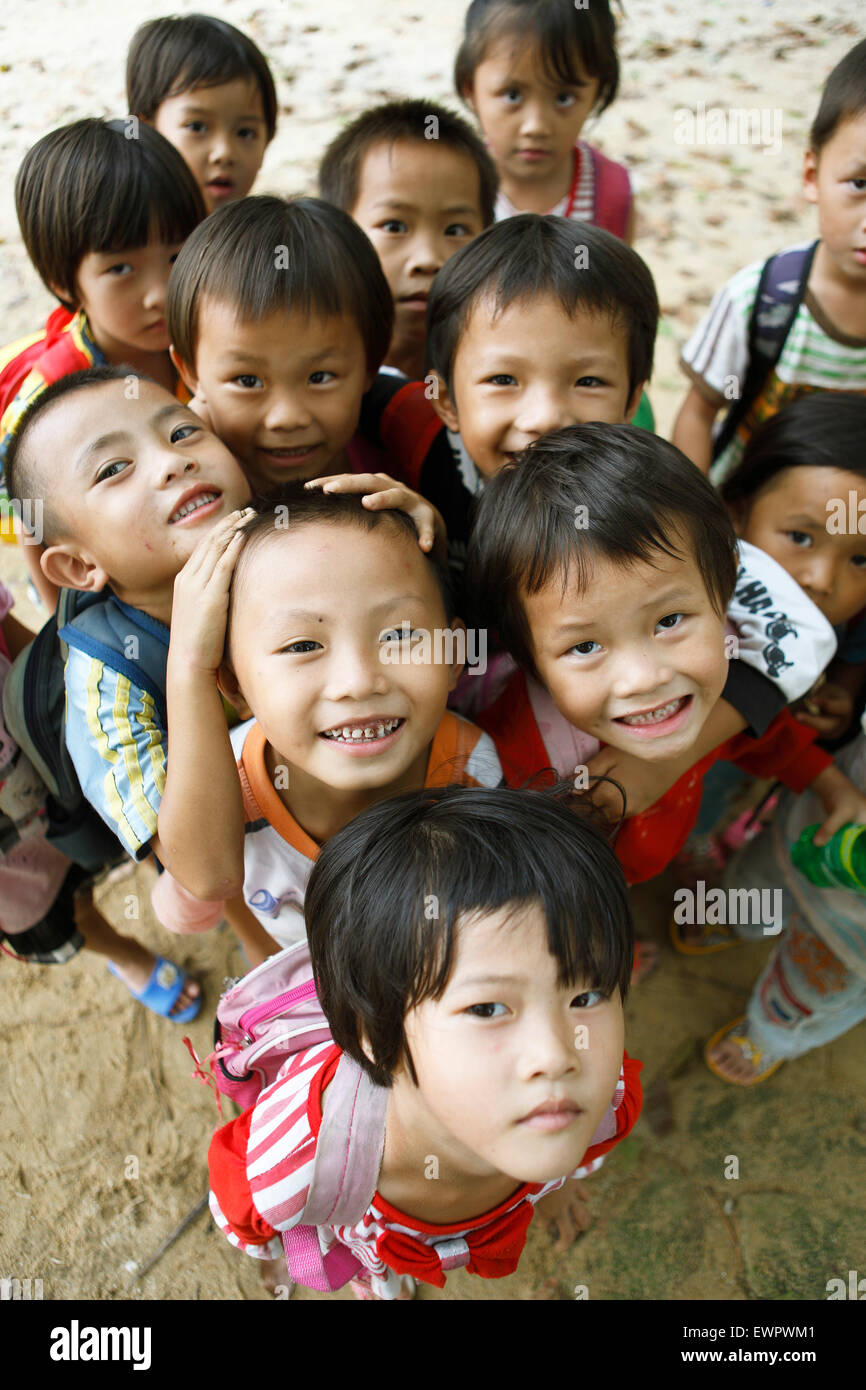 Elementary school students, Shimei, Hainan Province, China Stock Photo ...