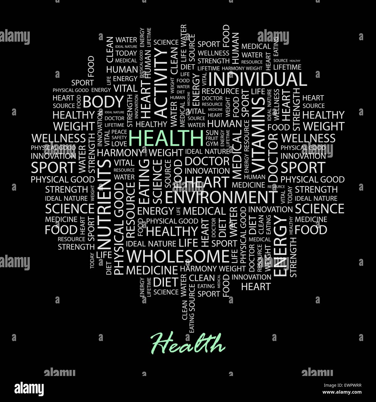HEALTH. Word cloud illustration. Tag cloud concept collage Stock Vector ...