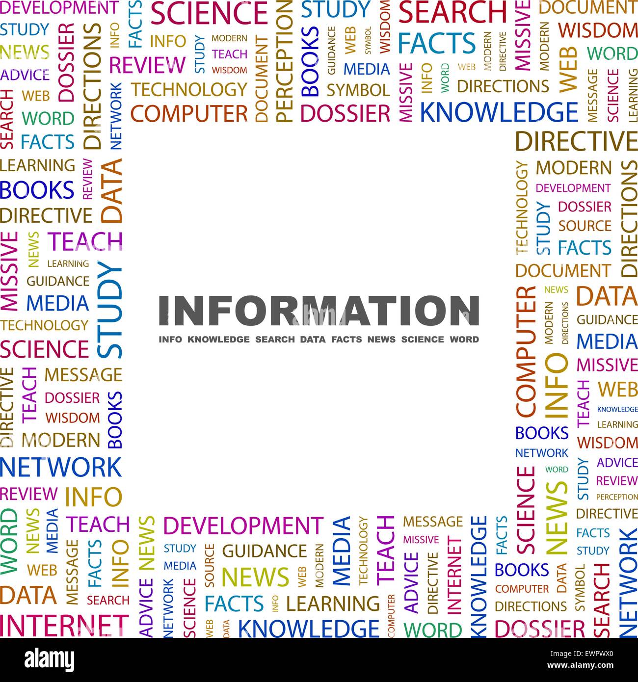 INFORMATION. Word cloud concept illustration. Wordcloud collage Stock ...