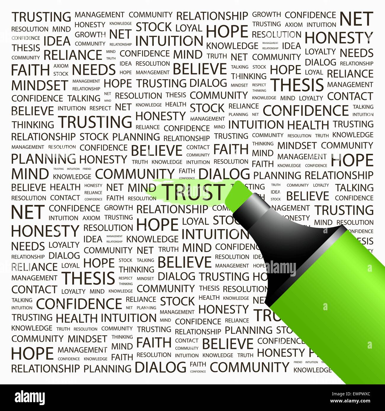TRUST. Background concept wordcloud illustration. Print concept word ...