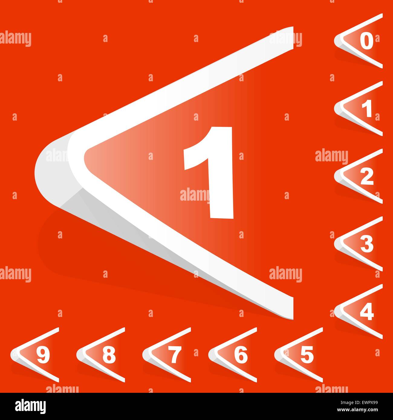 Number sticker set 1,2,3,4,5,6,7,8,9 Stock Vector Image & Art - Alamy