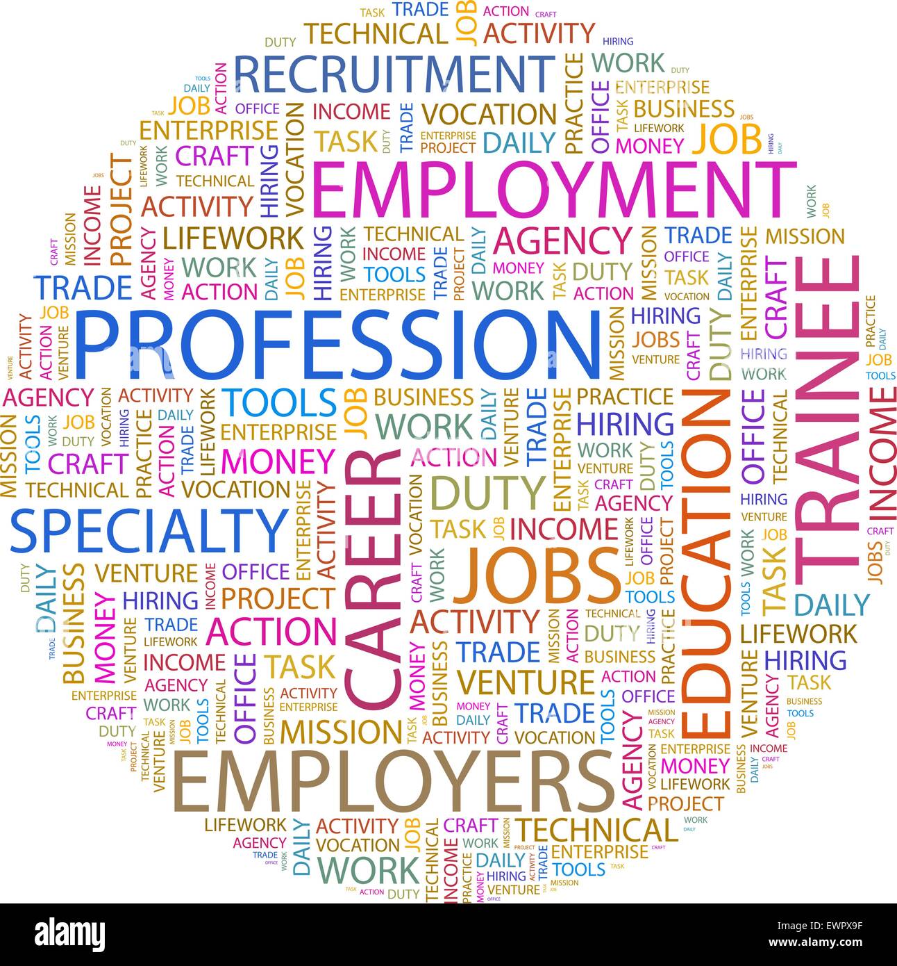 PROFESSION. Word cloud illustration. Tag cloud concept collage Stock ...