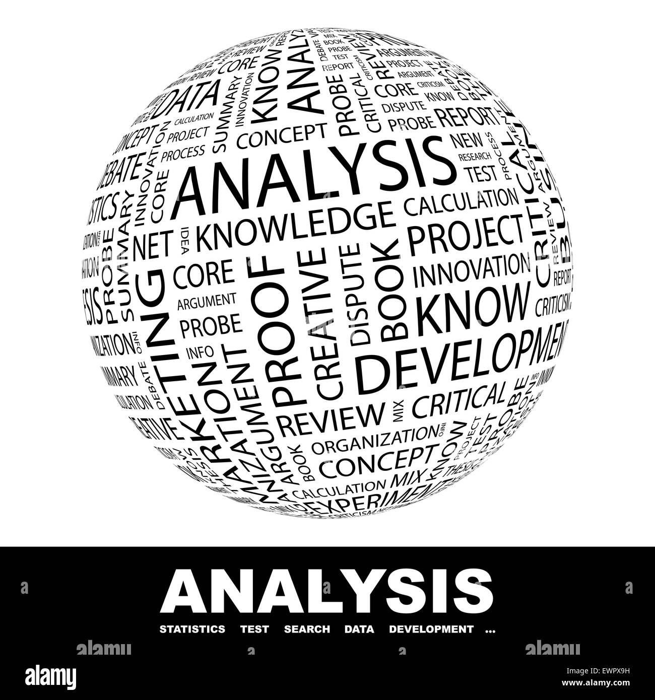 ANALYSIS. Word cloud illustration. Tag cloud concept collage Stock ...
