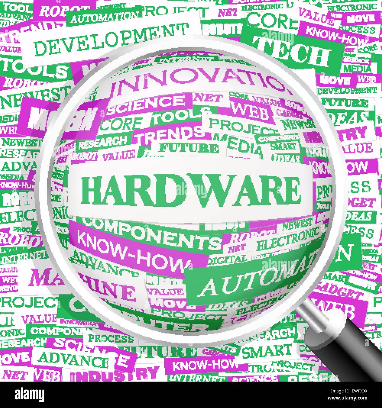 HARDWARE. Word cloud illustration. Tag cloud concept collage Stock ...