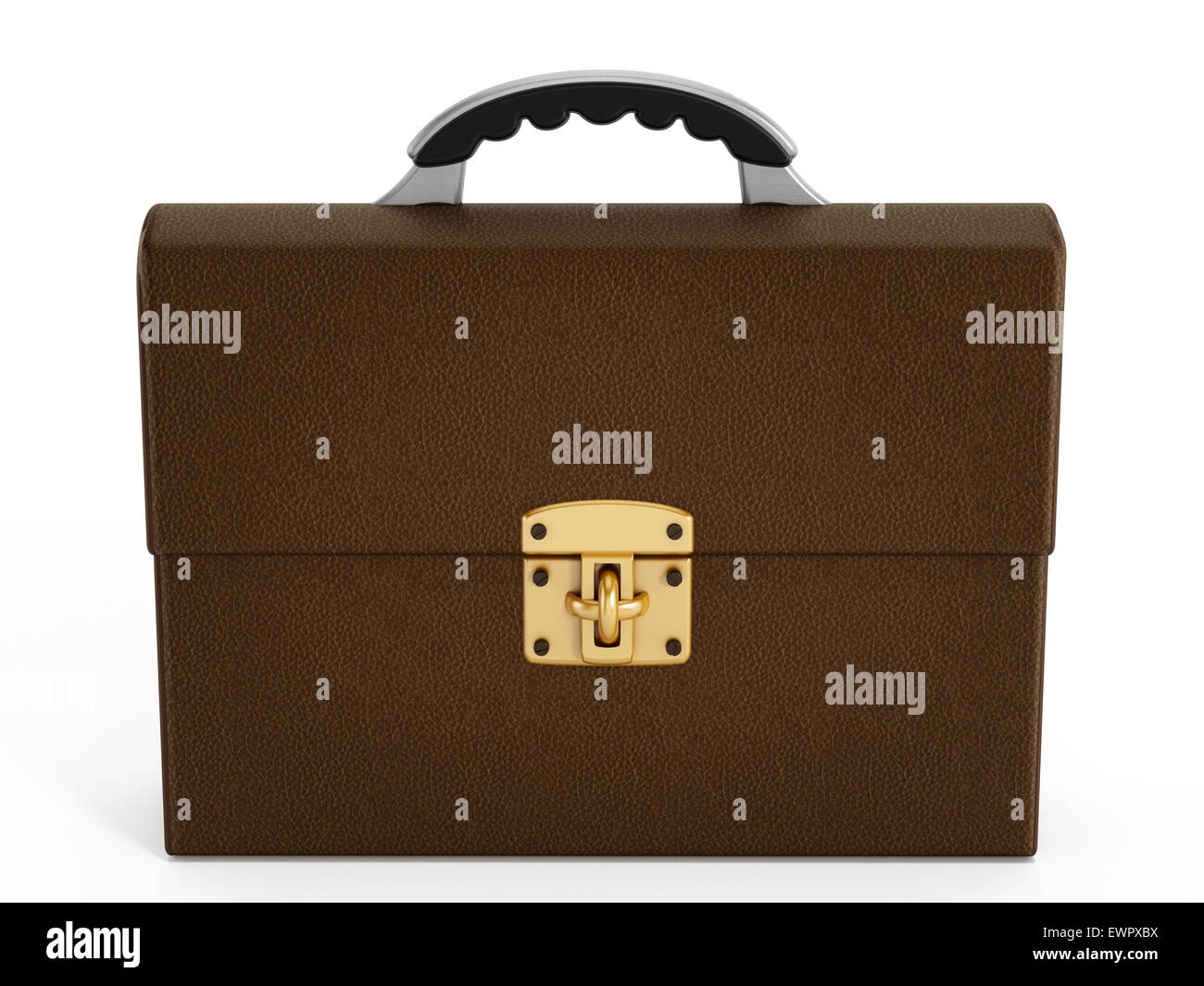 Brown briefcase isolated on white background Stock Photo - Alamy