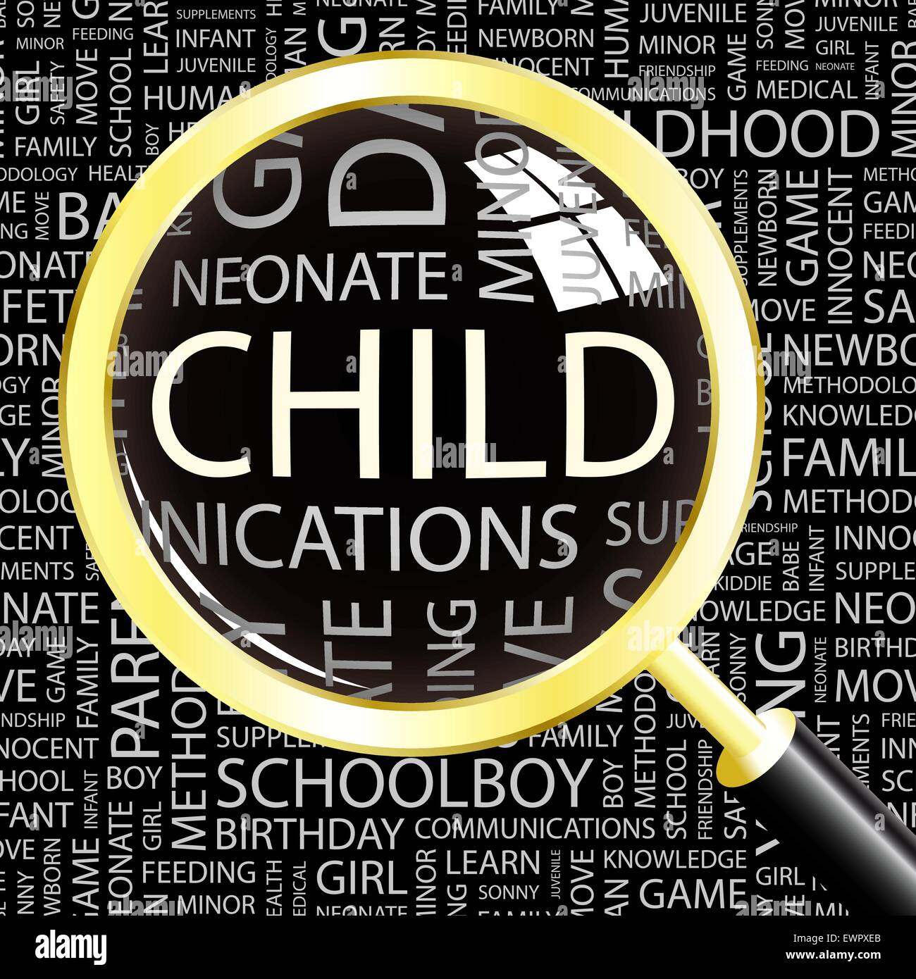 CHILD. Word cloud illustration. Tag cloud concept collage Stock Vector ...