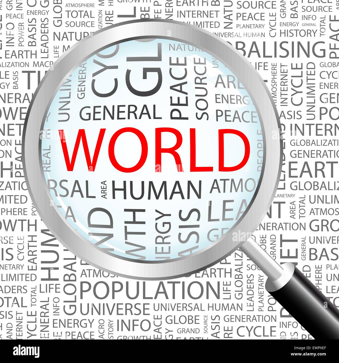 World Word Cloud Concept Illustration Wordcloud Collage Stock Vector